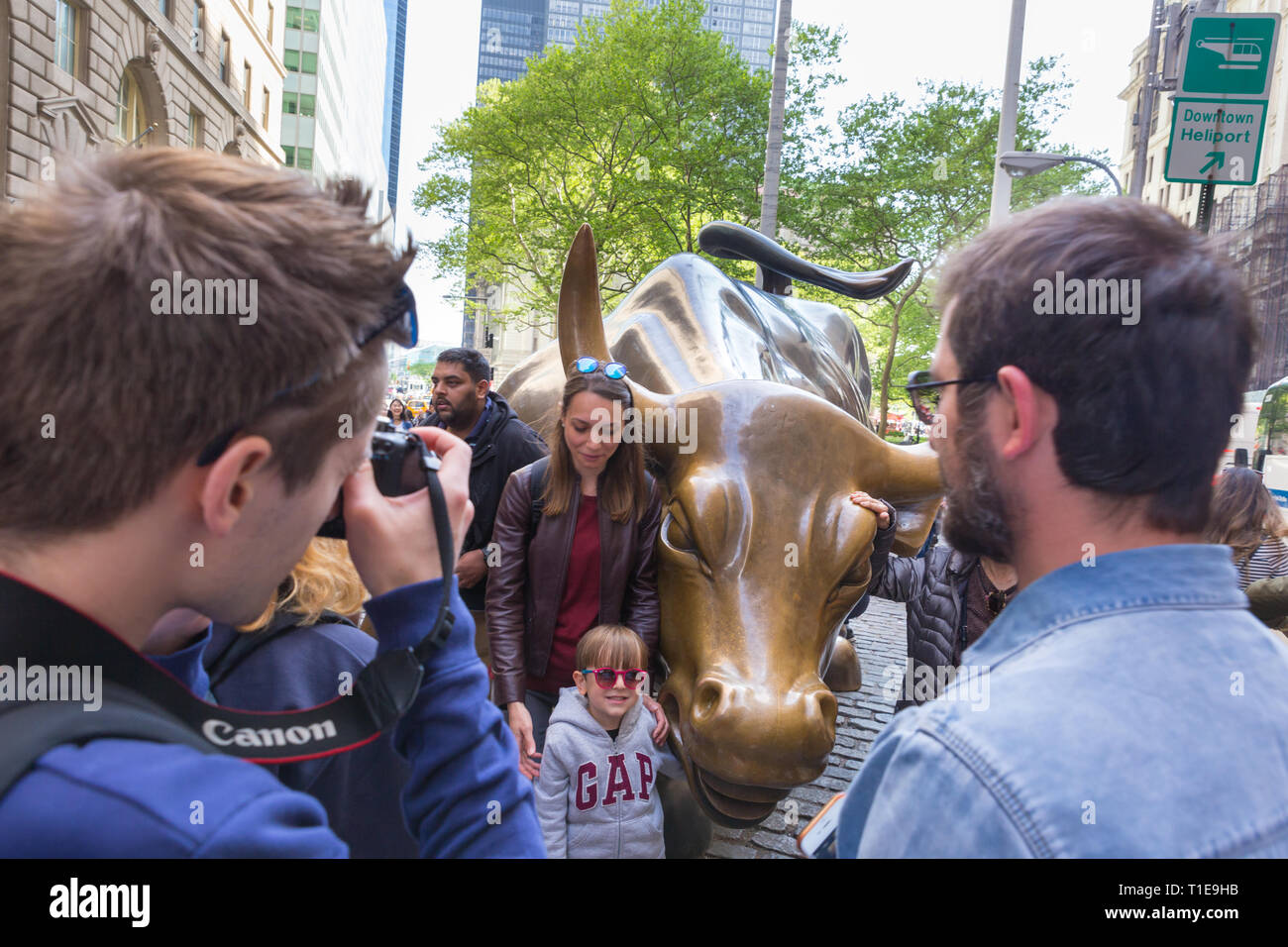 The landmark Charging Bull in Lower Manhattan represents the strength and power of the American ...