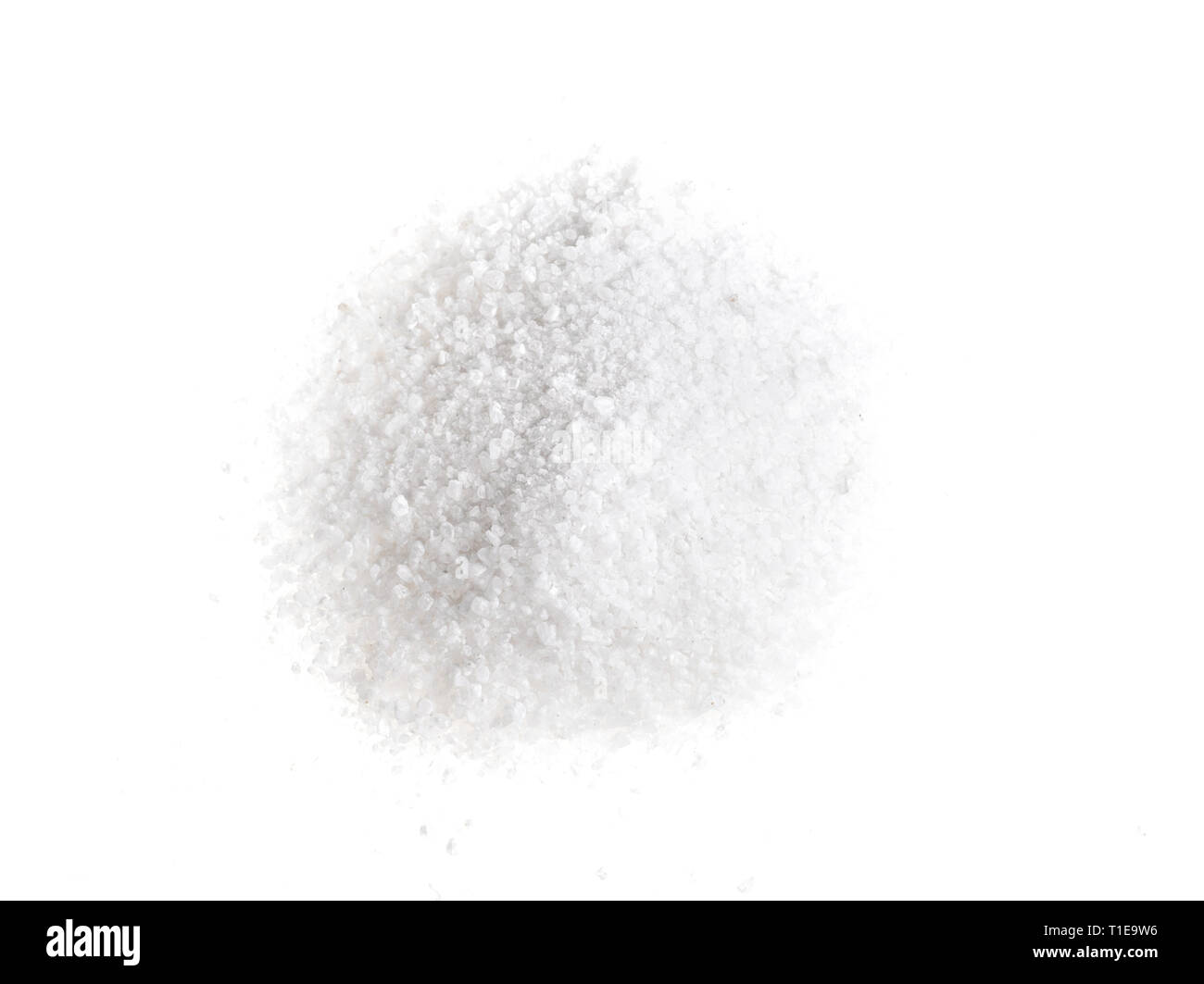 top view of handful of grained Rock Salt on white background Stock ...