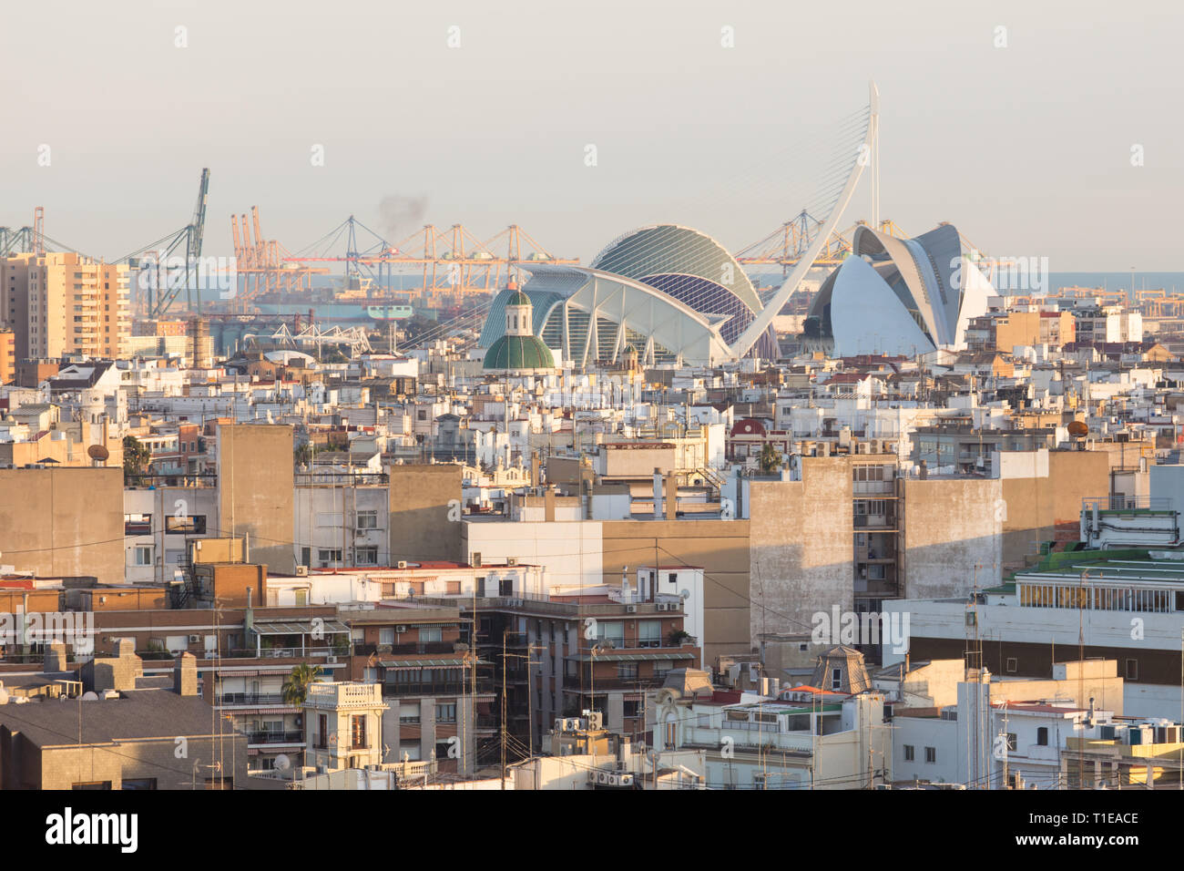 Skyline view of landmarks of Valencia, Spain Stock Photo - Alamy