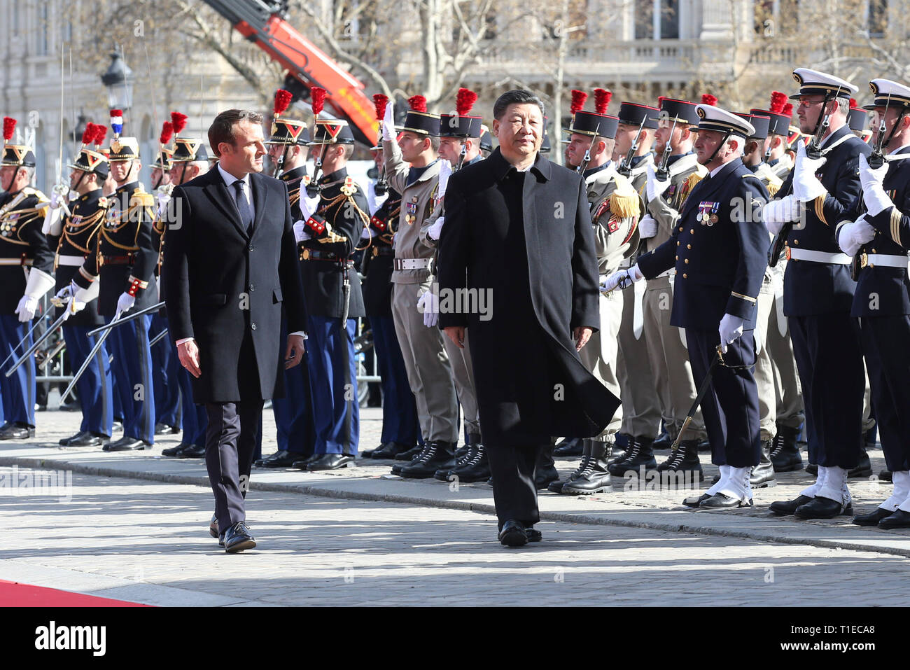 Paris, France. 25th Mar, 2019. Chinese President Xi Jinping attends a ...