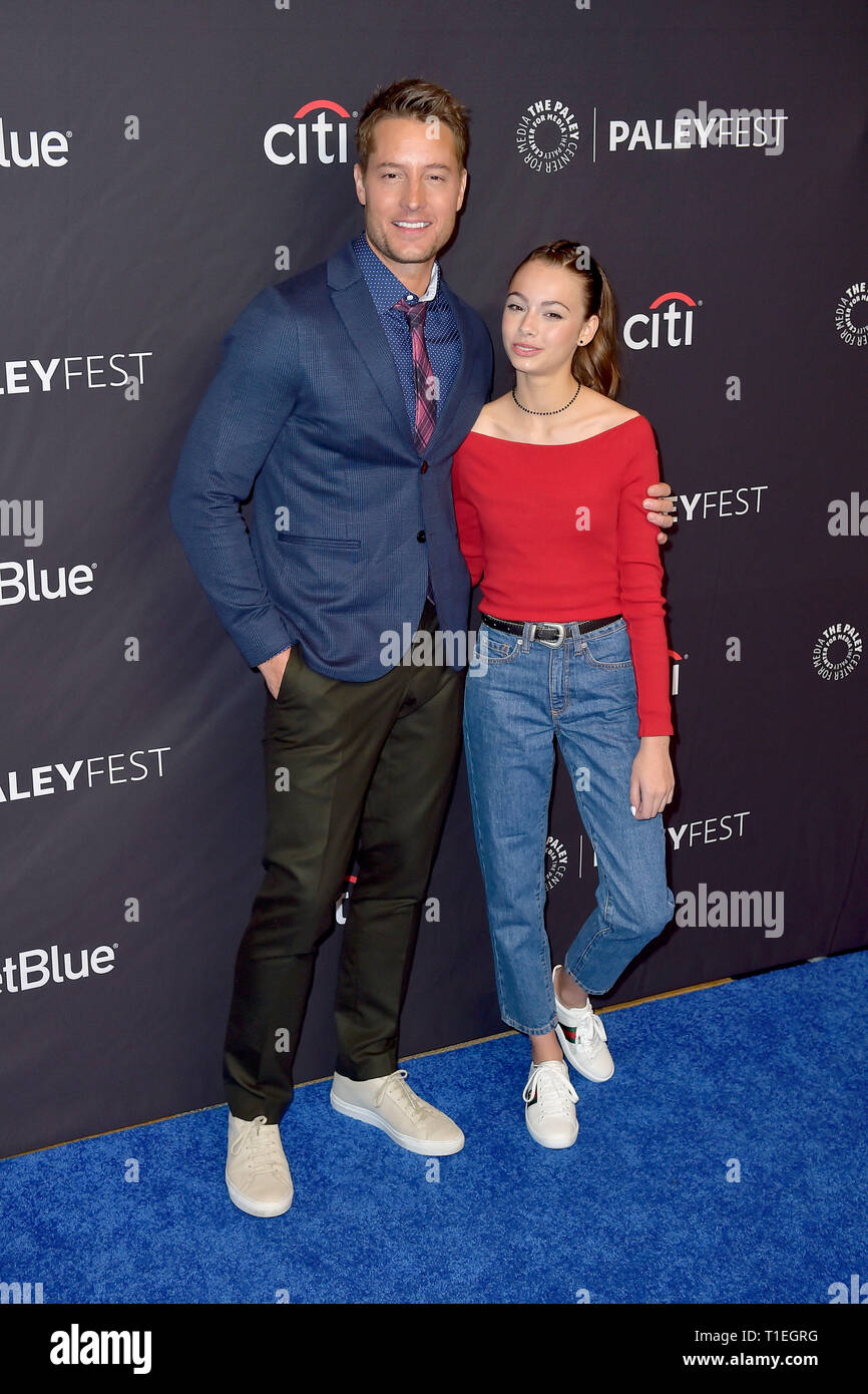 Los Angeles, USA. 24th Mar, 2019. Justin Hartley with daughter Isabella ...