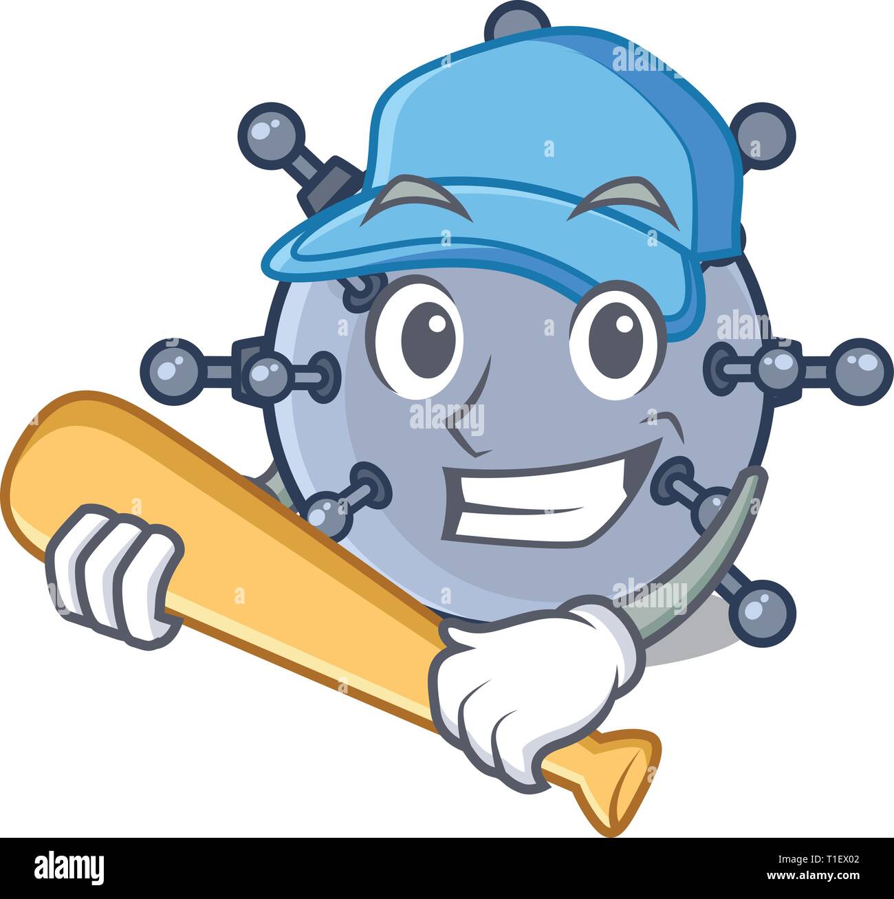 Playing baseball mine underwater isolated with the mascot vector ...