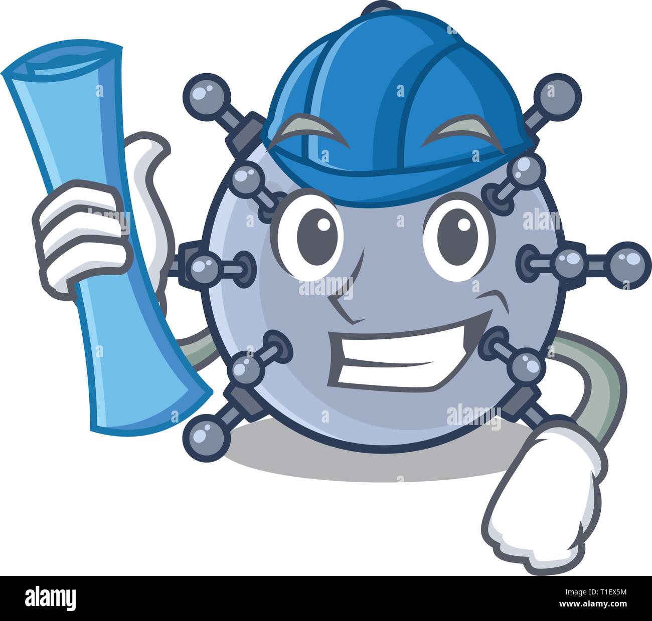 Architect mine underwater in the cartoon shape vector illustration ...