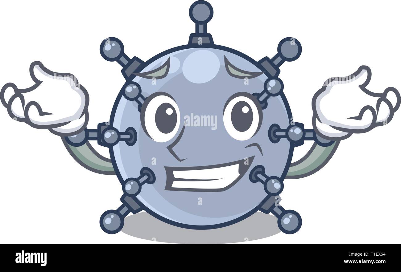 Grinning mine underwater in the cartoon shape vector illustration Stock ...