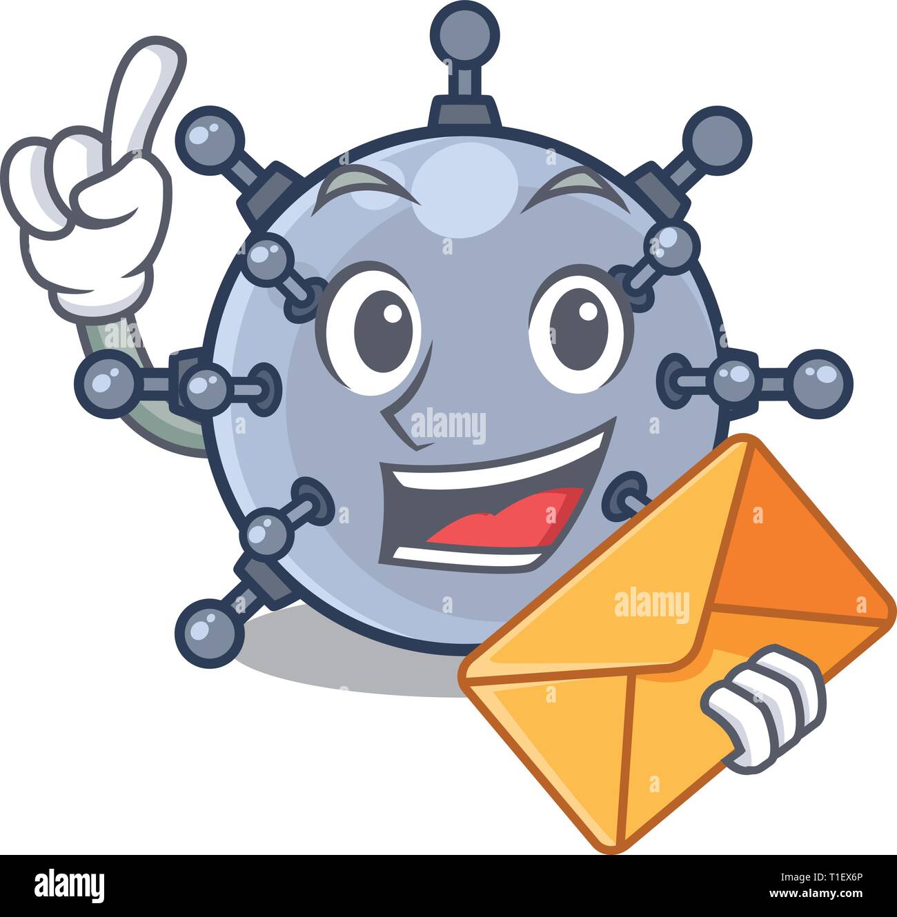 With envelope mine underwater in the cartoon shape vector illustration ...
