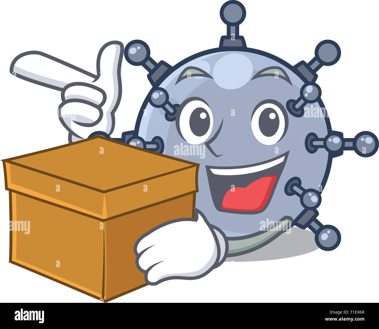 With box mine underwater in the cartoon shape vector illustration Stock ...