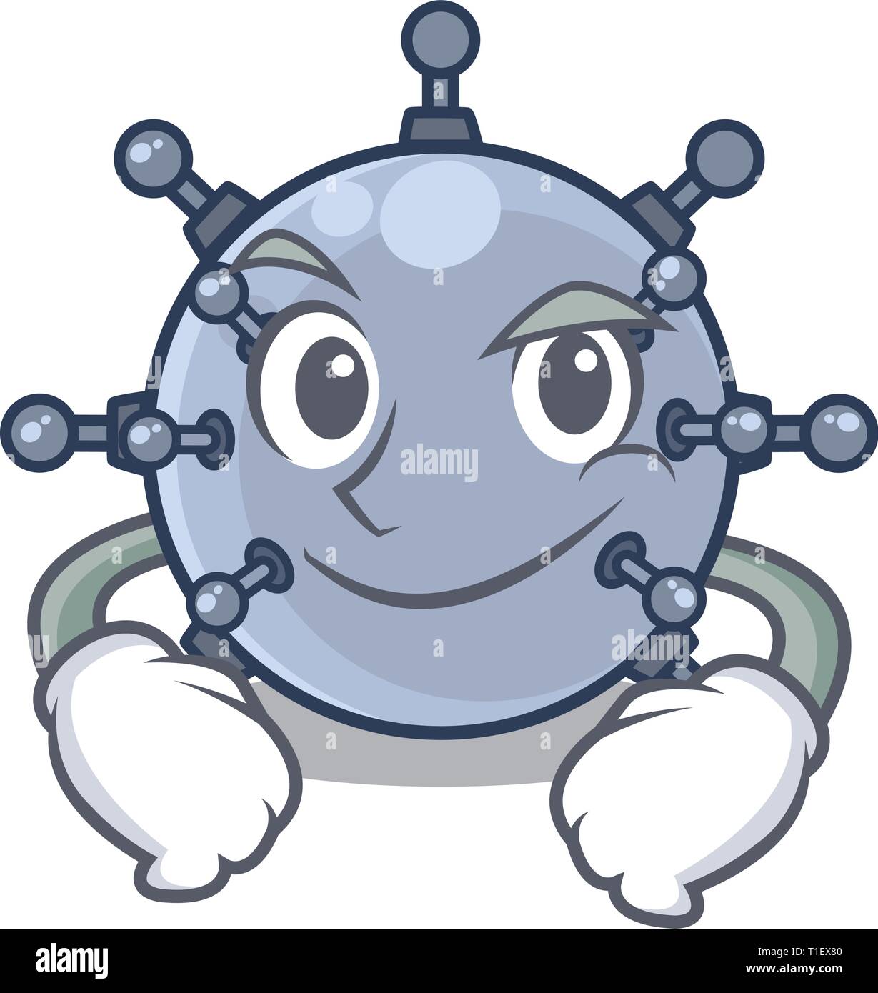 Smirking mine underwater in the cartoon shape vector illustration Stock ...