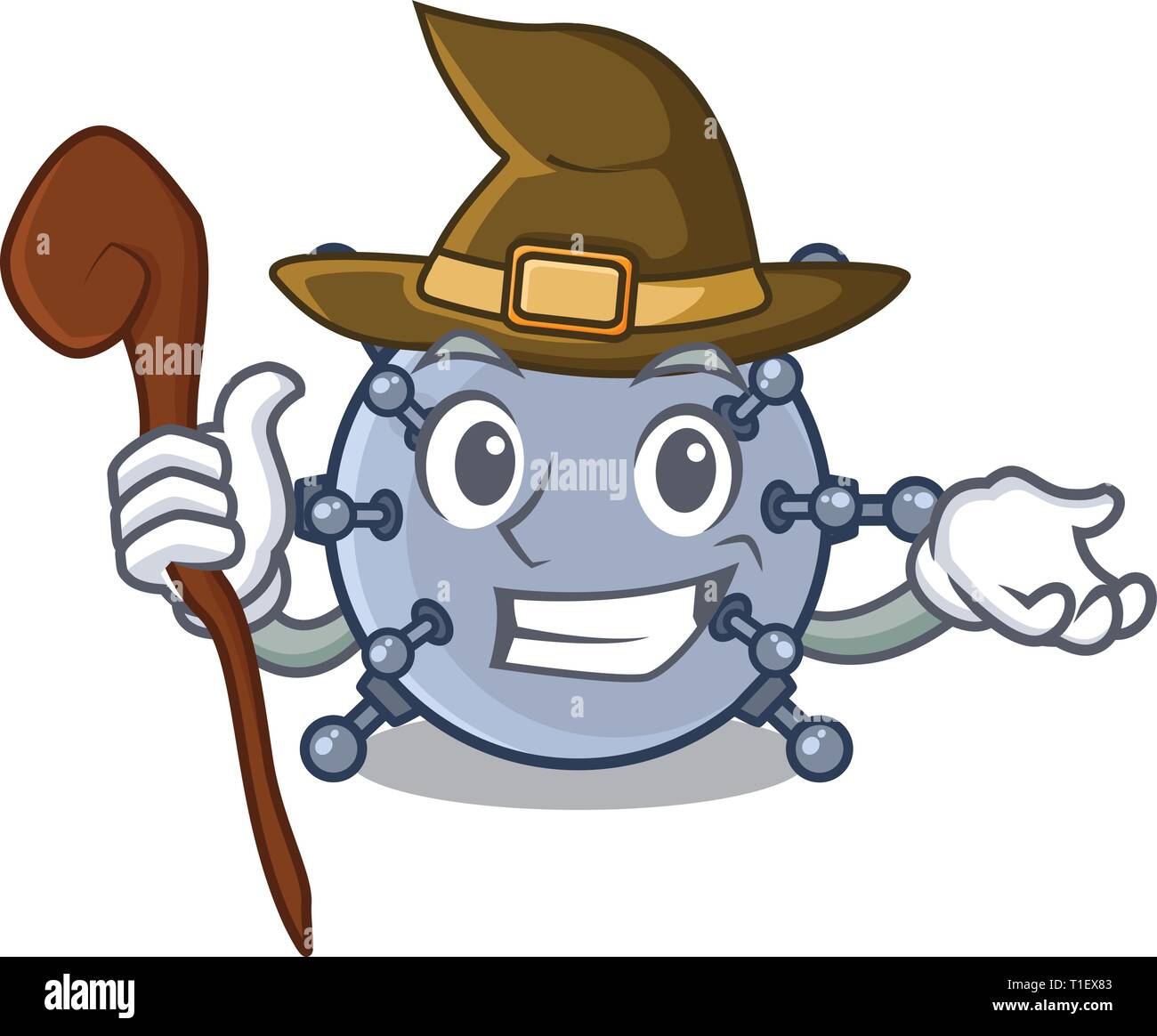 Witch toy mine underwater characters in tables vector illustration ...