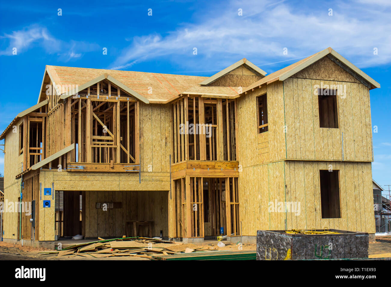 New Construction Of Two Story Home Stock Photo - Alamy