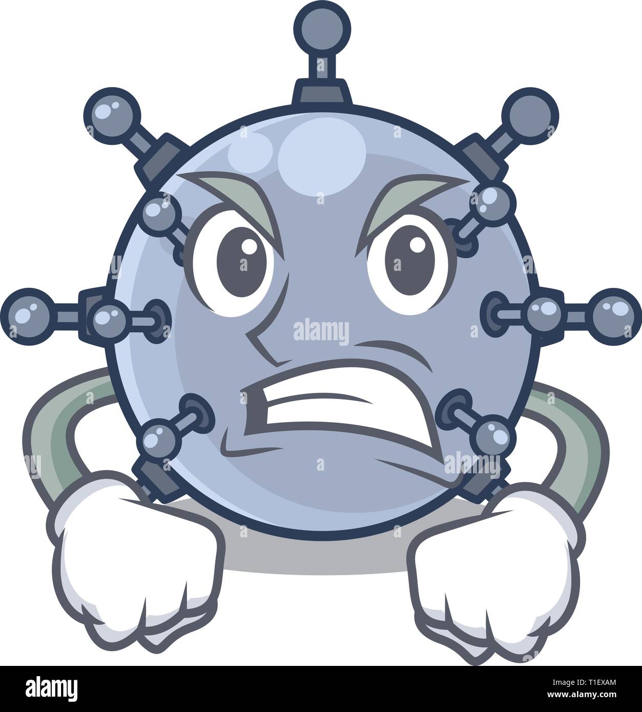 Angry toy mine underwater characters in tables vector illustration ...