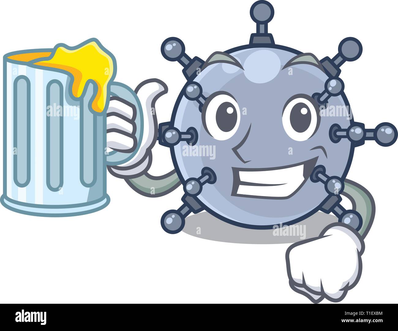 With juice toy mine underwater characters in tables vector illustration ...