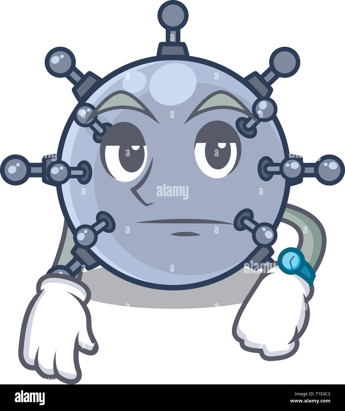 Waiting miniature mine underwater in cartoon bag vector illustration ...