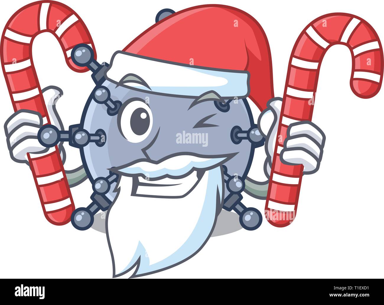Santa with candy miniature mine underwater in cartoon bag vector ...