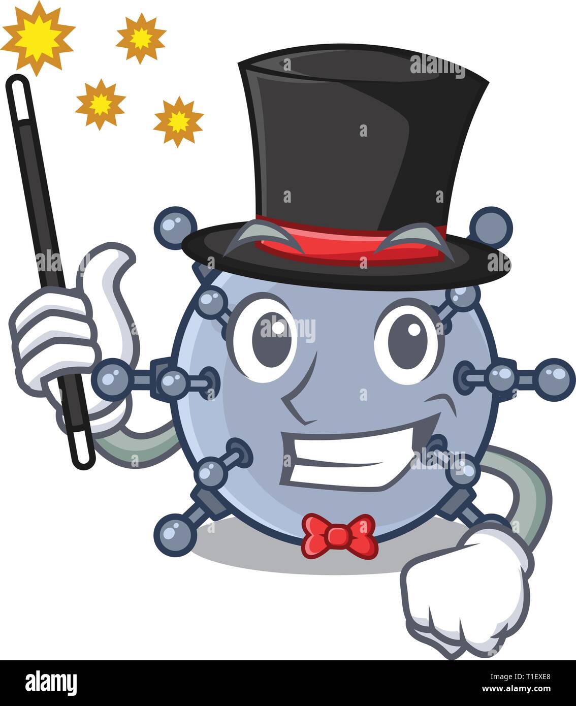 Magician miniature mine underwater in cartoon bag vector illustration ...
