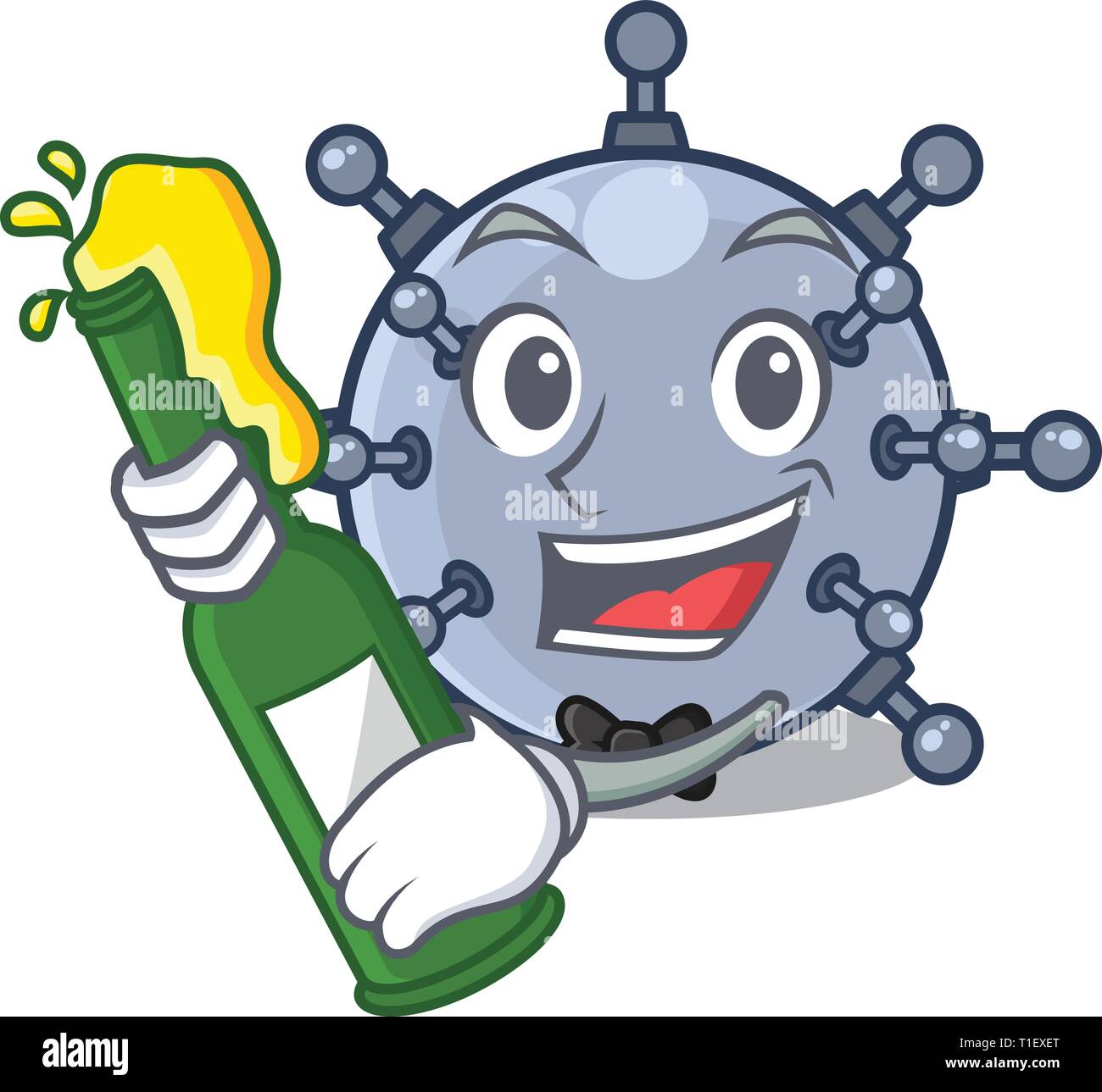 With beer miniature mine underwater in cartoon bag vector illustration ...