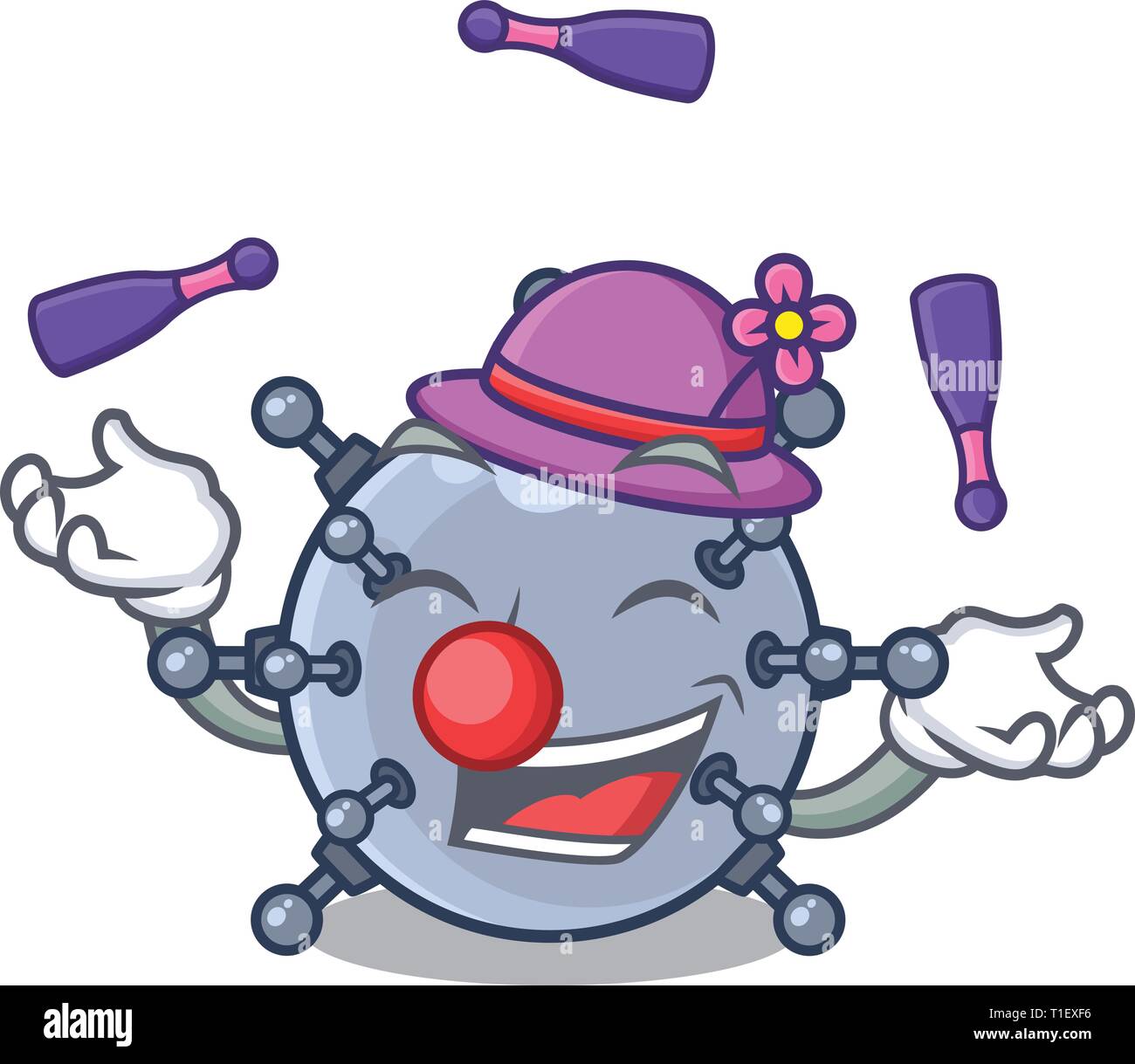 Juggling miniature mine underwater in cartoon bag vector illustration ...