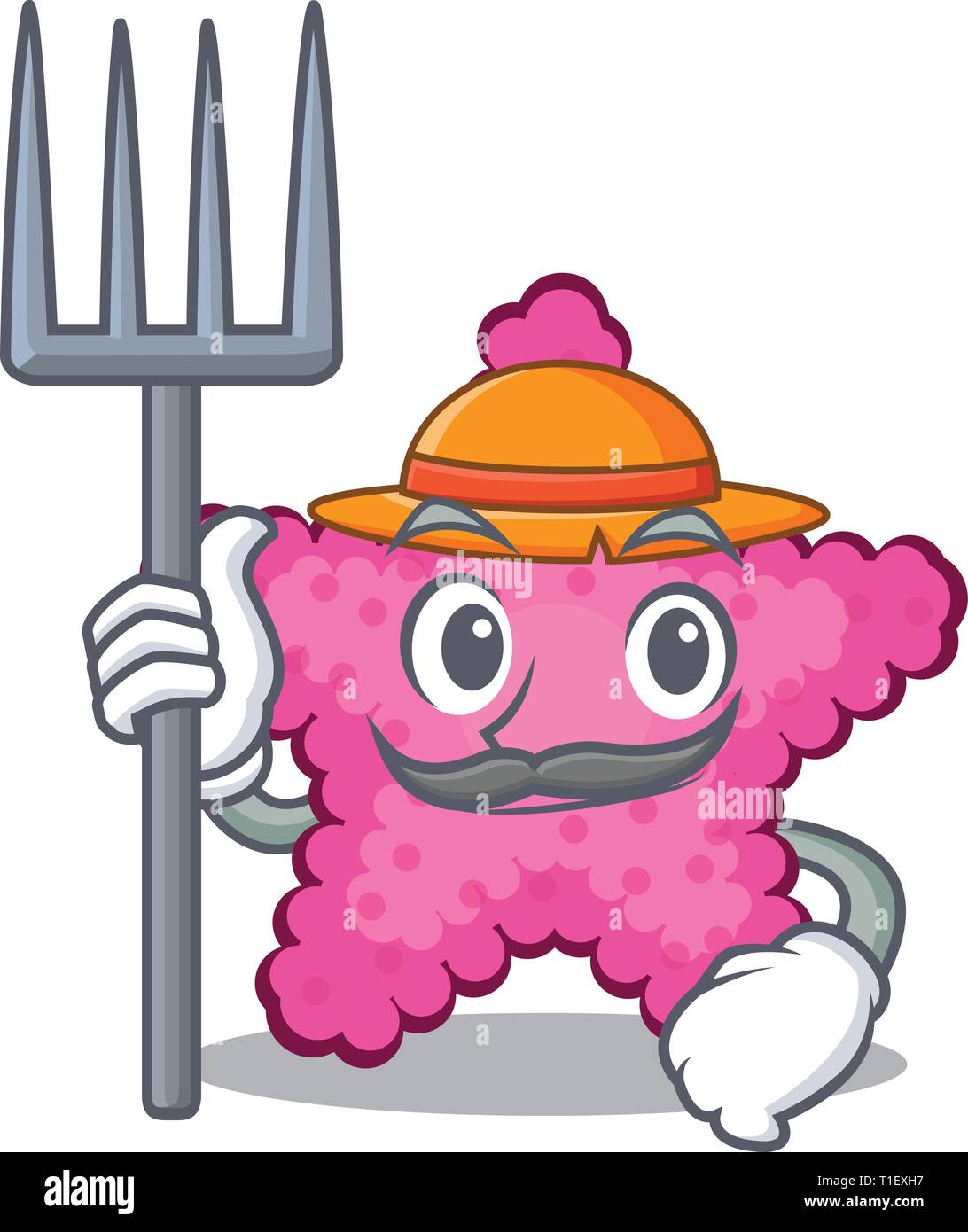 Farmer pink starfish isolated with the cartoon vector illustration ...