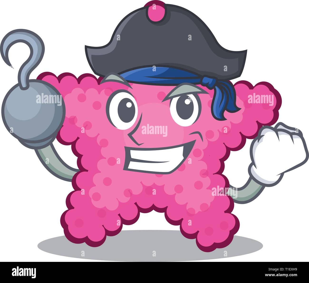 Pirate pink starfish isolated with the cartoon vector illustration ...