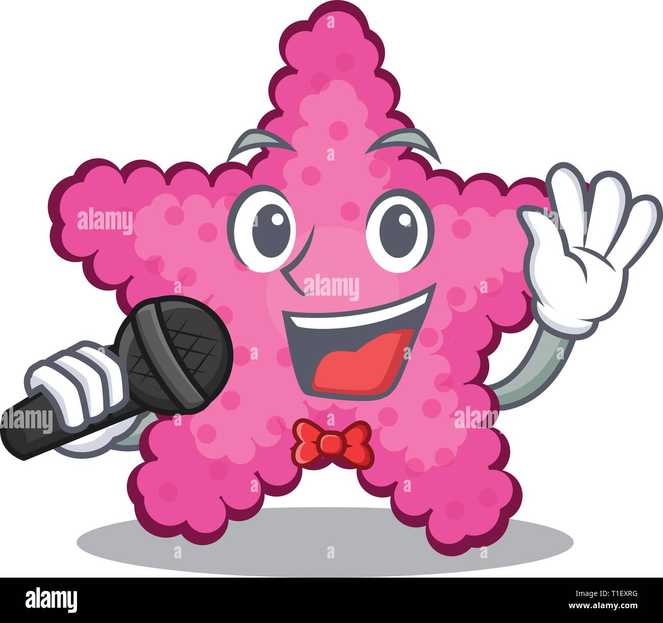 Singing toy pink starfish the character table vector illustration Stock ...