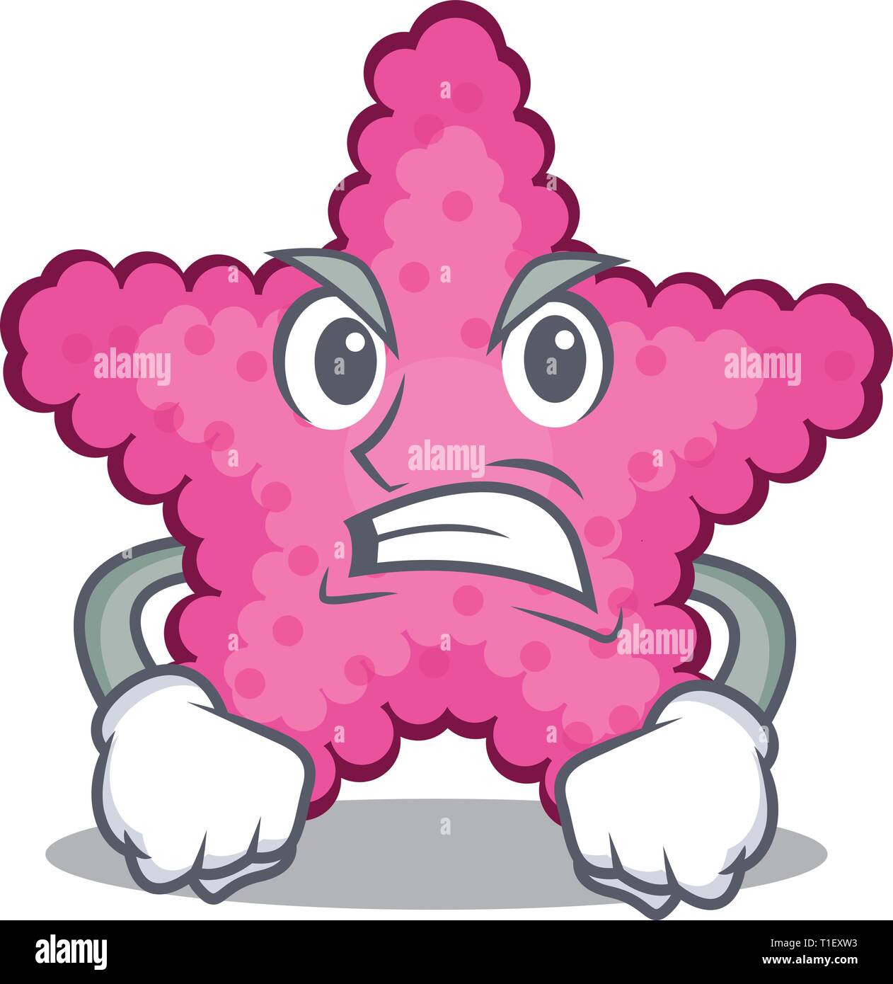 Angry toy pink starfish the character table vector illustration Stock ...