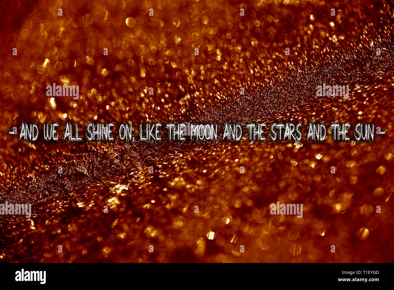 We all shine like the moon text quote in beautiful background Stock ...