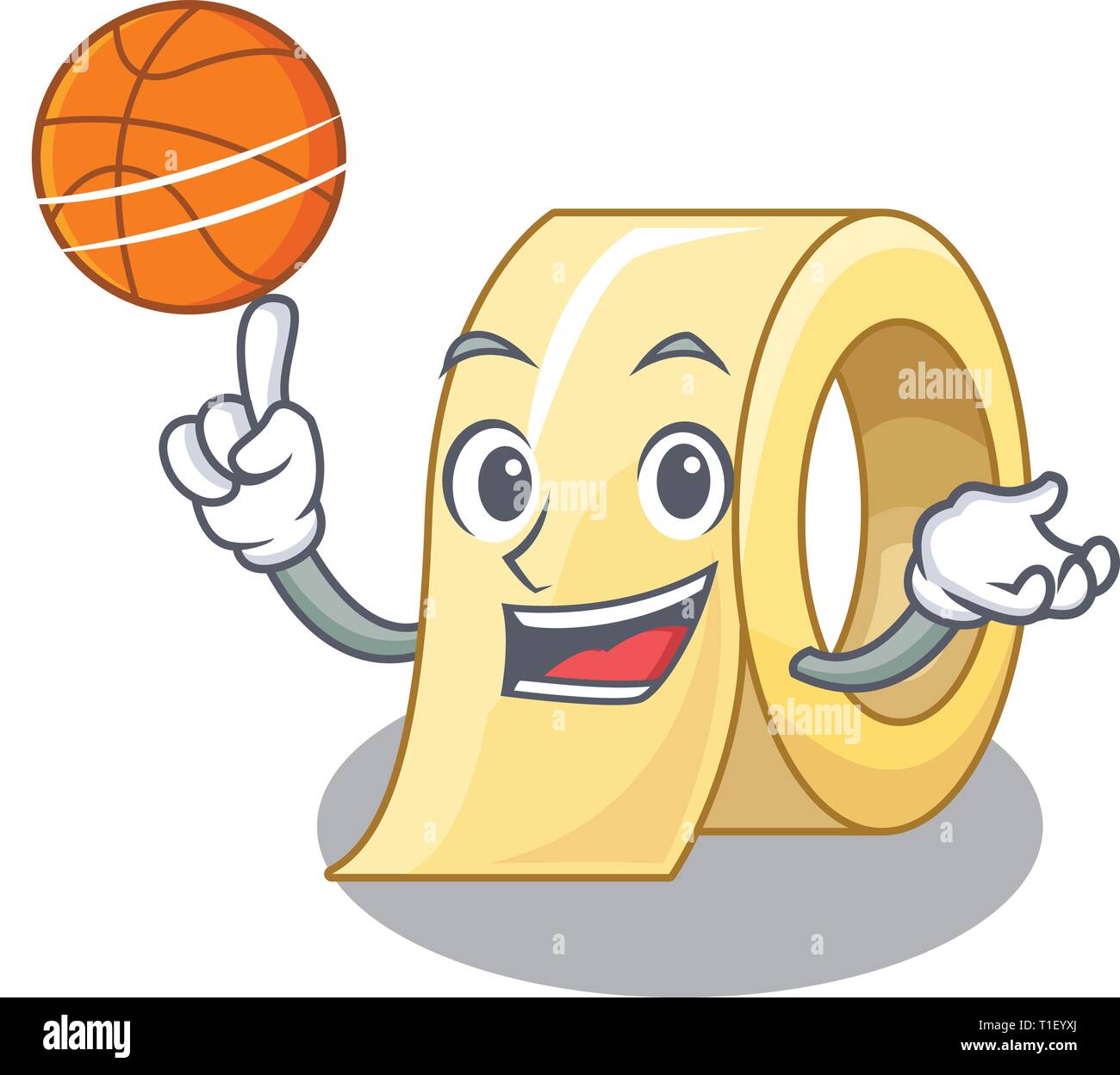 With basketball masking tape in the shape characters vector ...