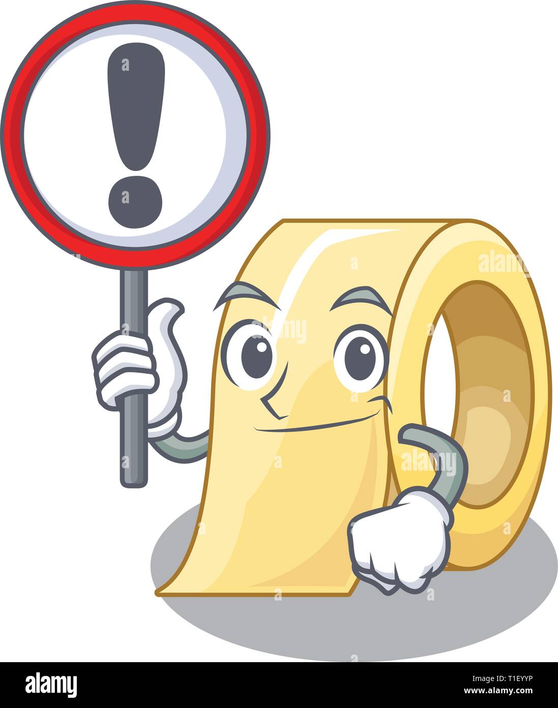 With sign masking tape in the shape characters vector illustration ...