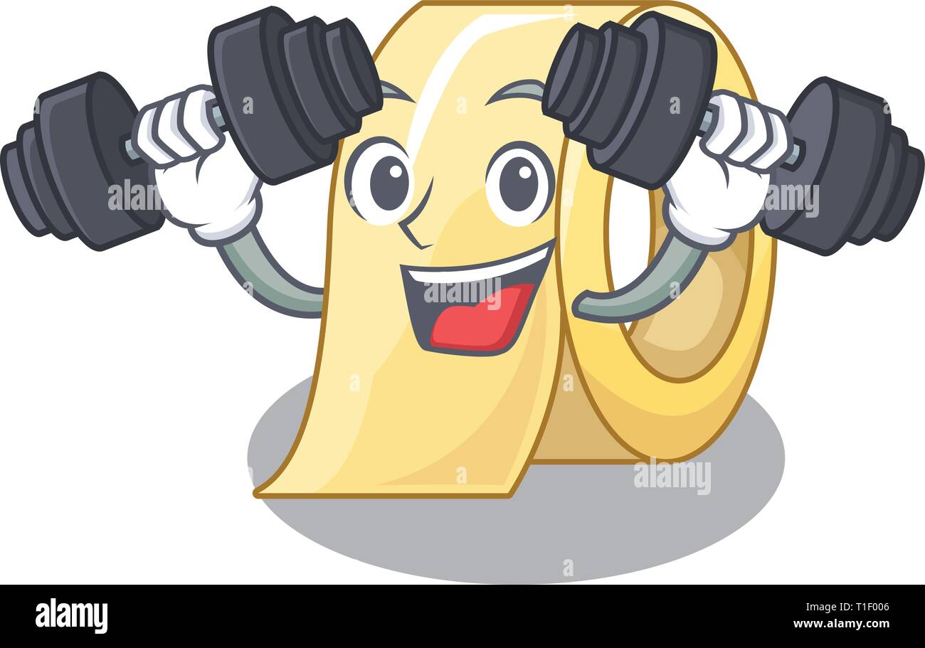 Fitness masking tape in the shape characters vector illustration Stock ...