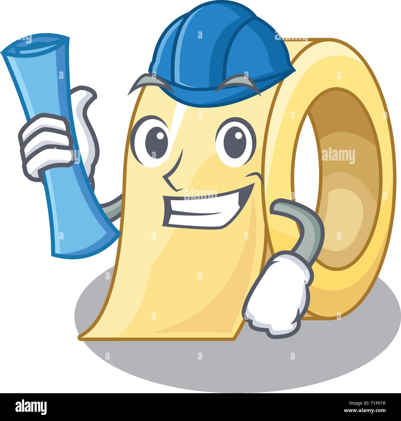 Architect masking tape above the cartoon table vector illustration ...