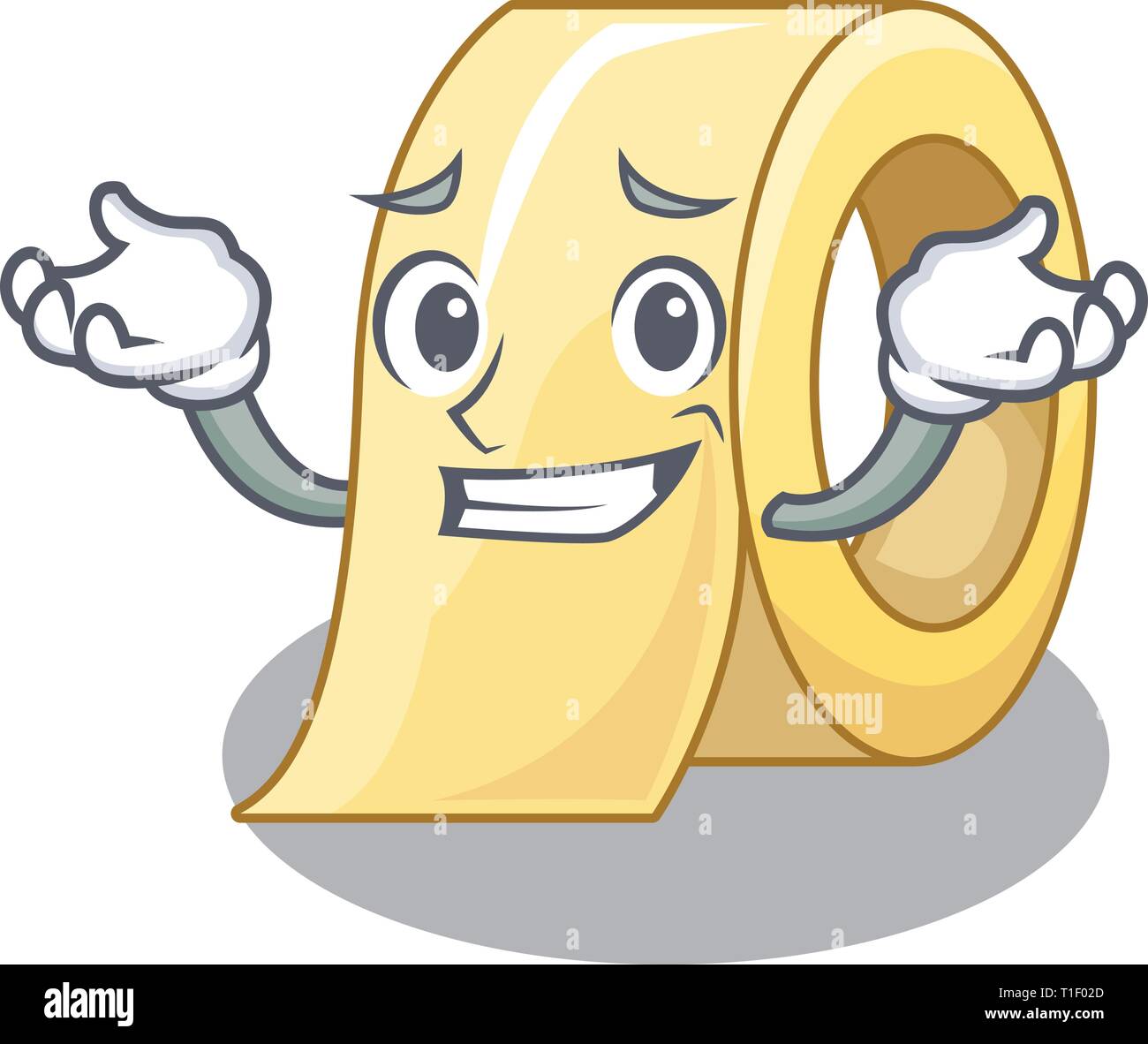 Grinning masking tape above the cartoon table vector illustration Stock ...