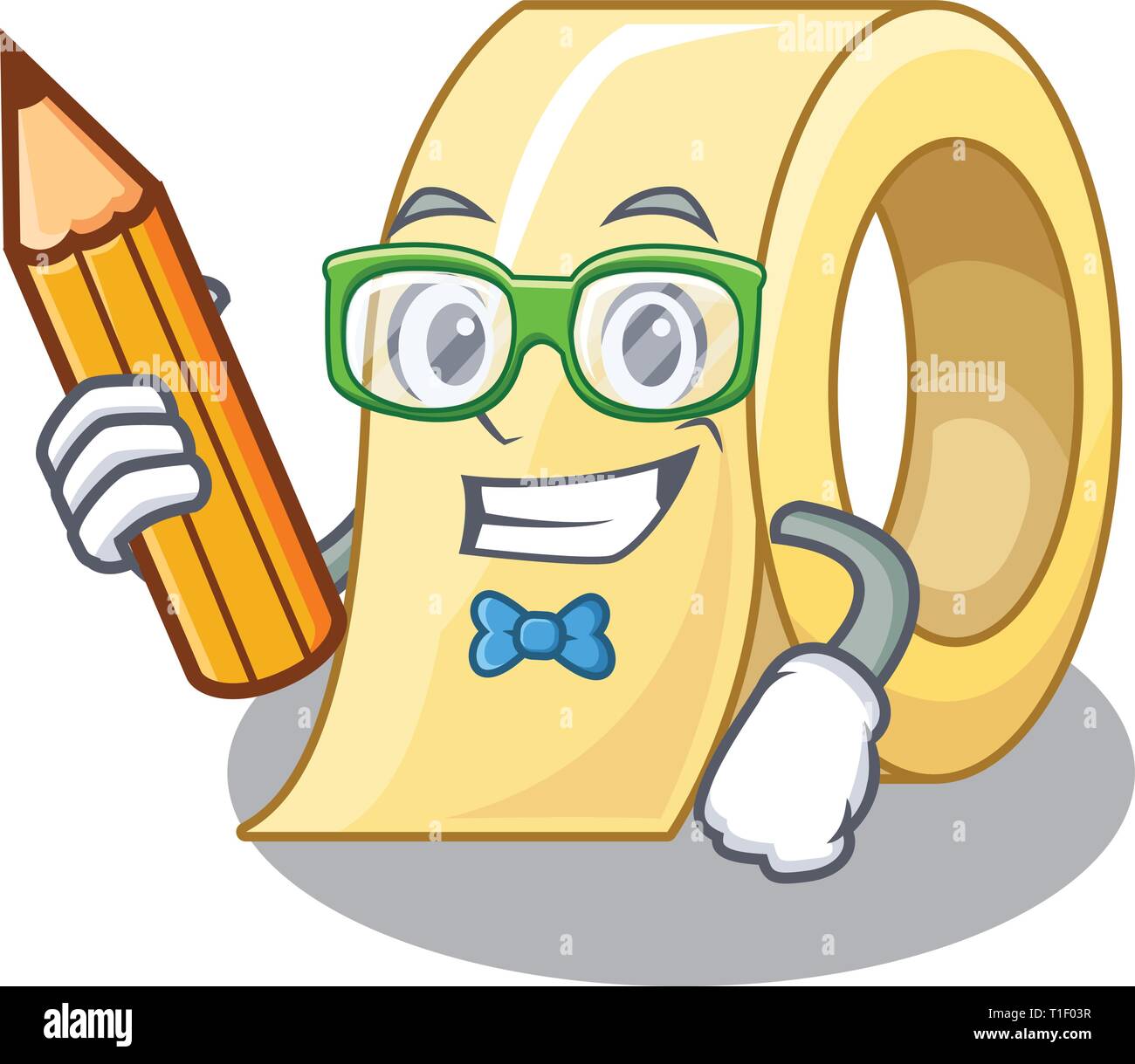 Student masking tape above the cartoon table vector illustration Stock ...
