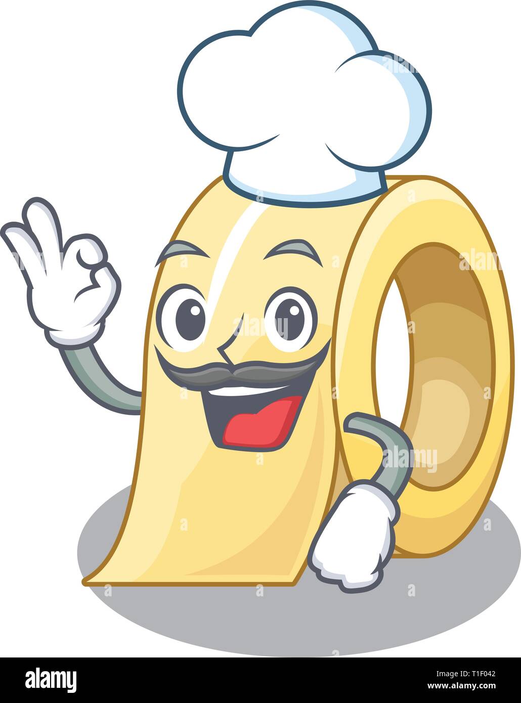 Chef masking tape above the cartoon table vector illustration Stock ...