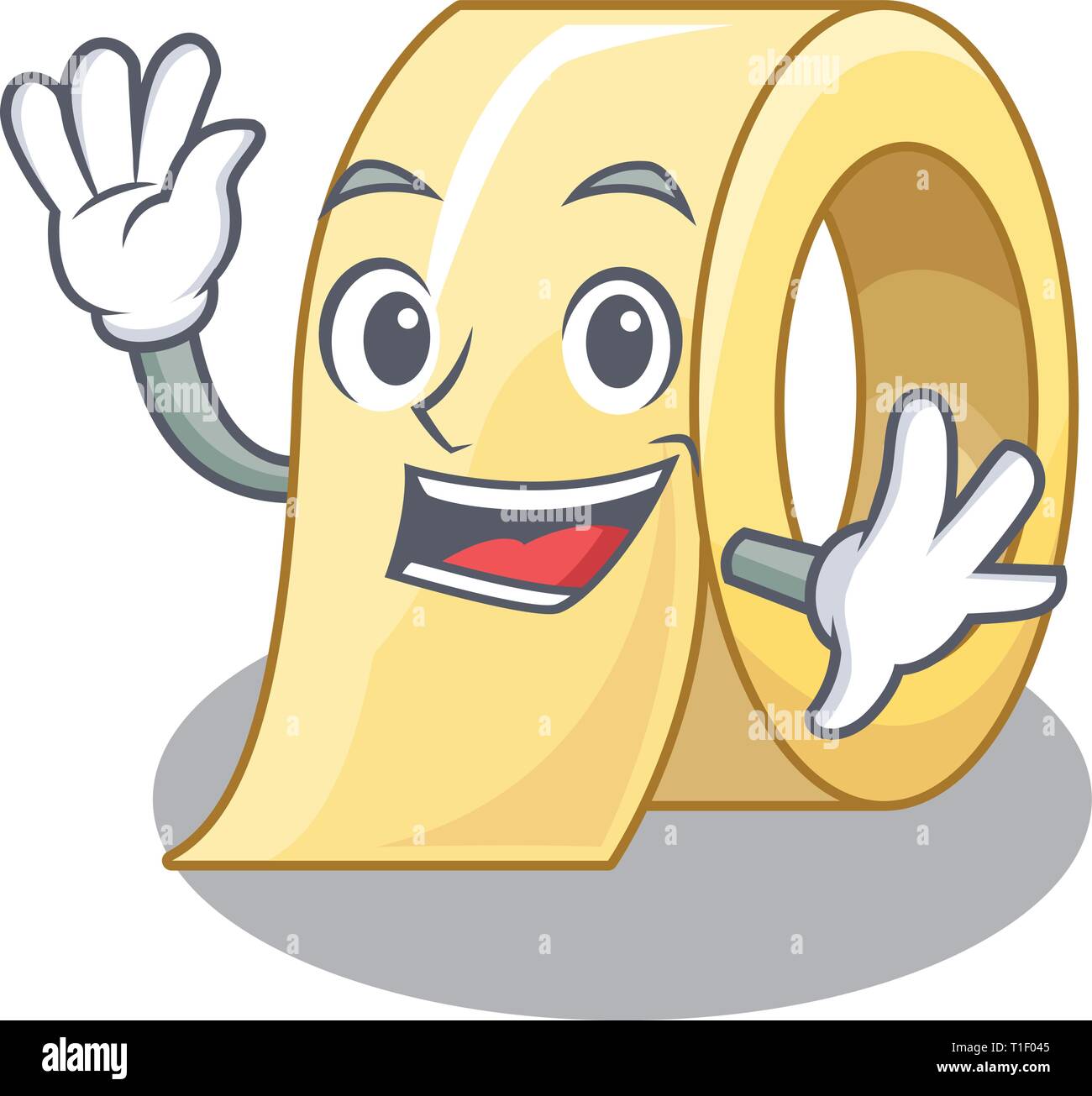 Waving masking tape above the cartoon table vector illustration Stock ...