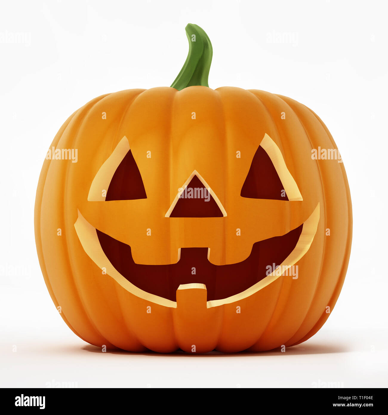 Halloween pumpkin with a funny smiling face. 3D illustration Stock ...