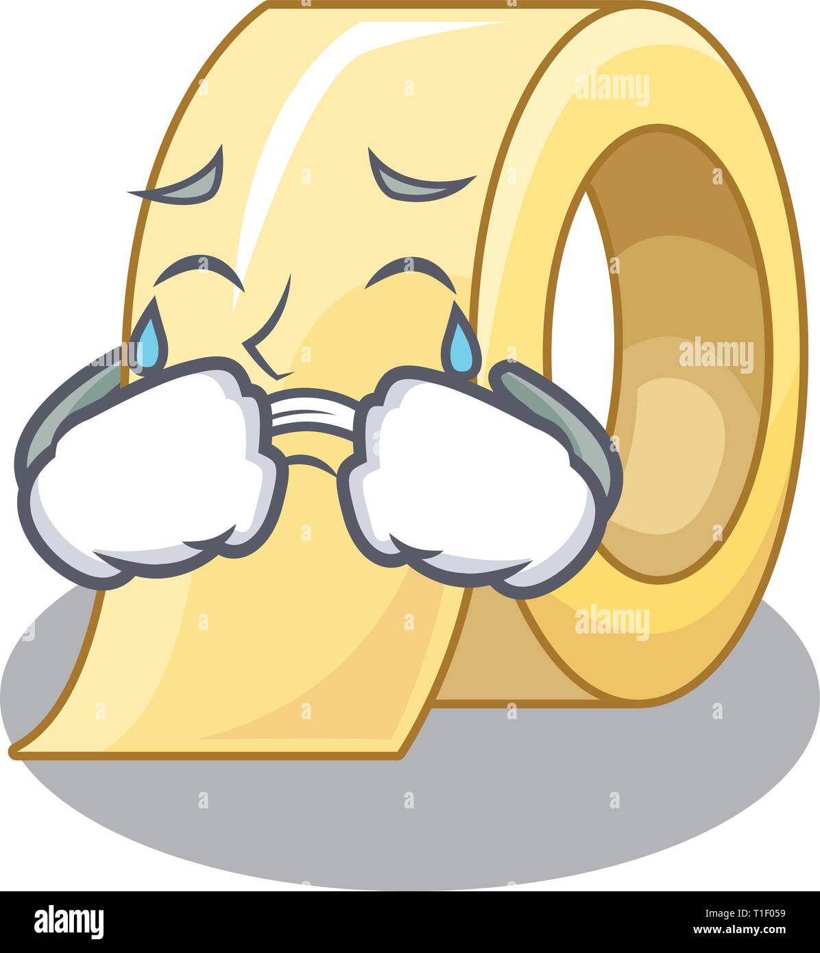 Crying masking tape isolated with the mascot vector illustration Stock ...