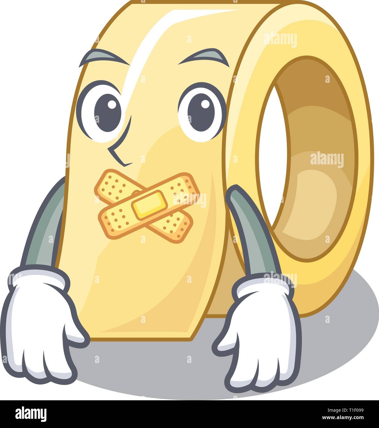 Silent masking tape in a cartoon box vector illustration Stock Vector ...