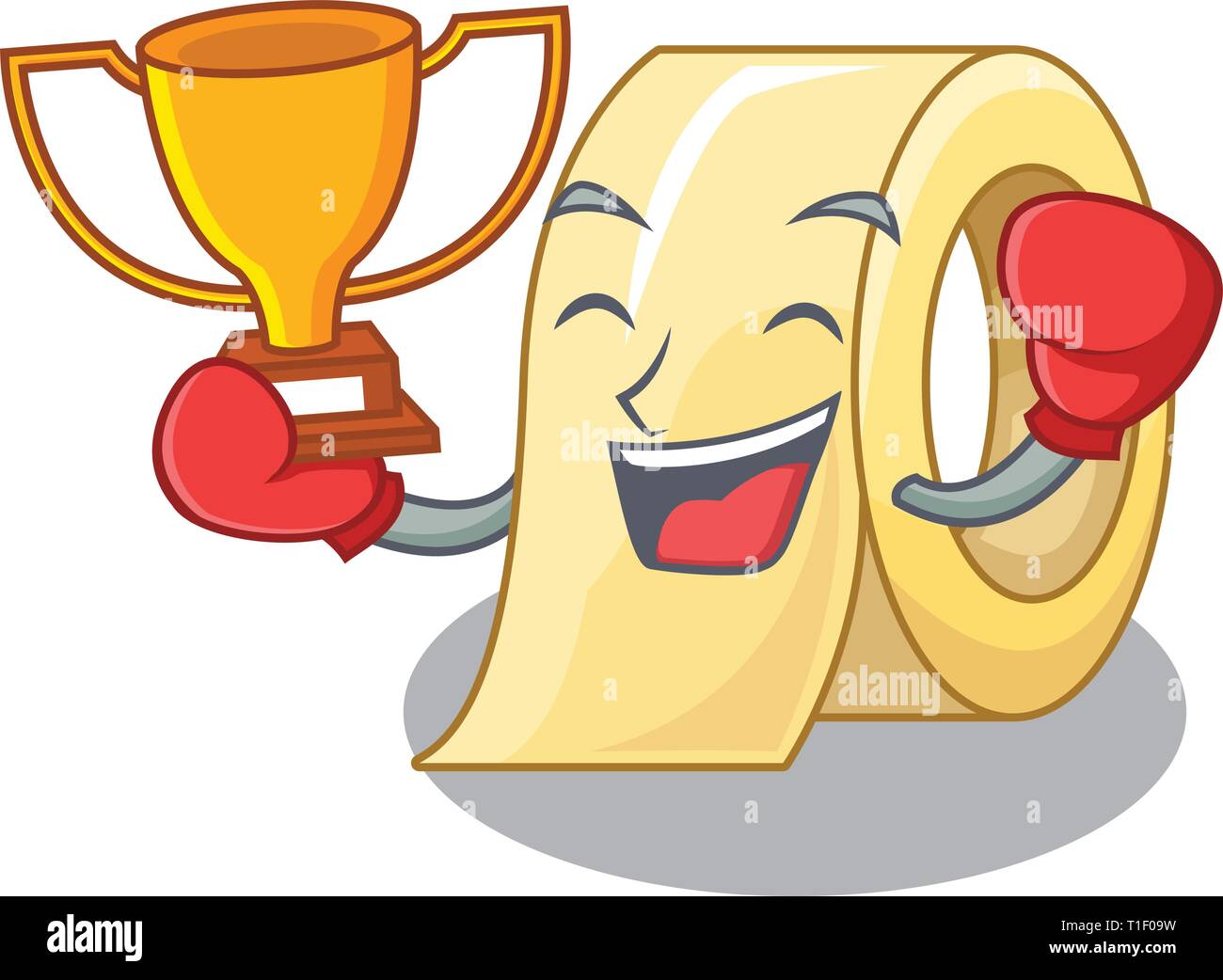 Boxing winner masking tape in a cartoon box vector illustration Stock ...