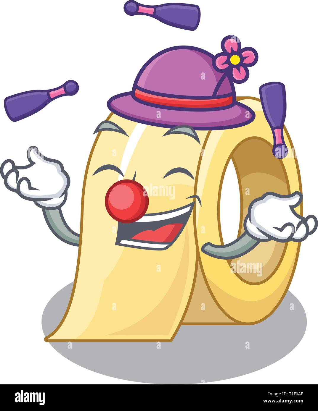 Juggling masking tape in a cartoon box vector illustration Stock Vector ...