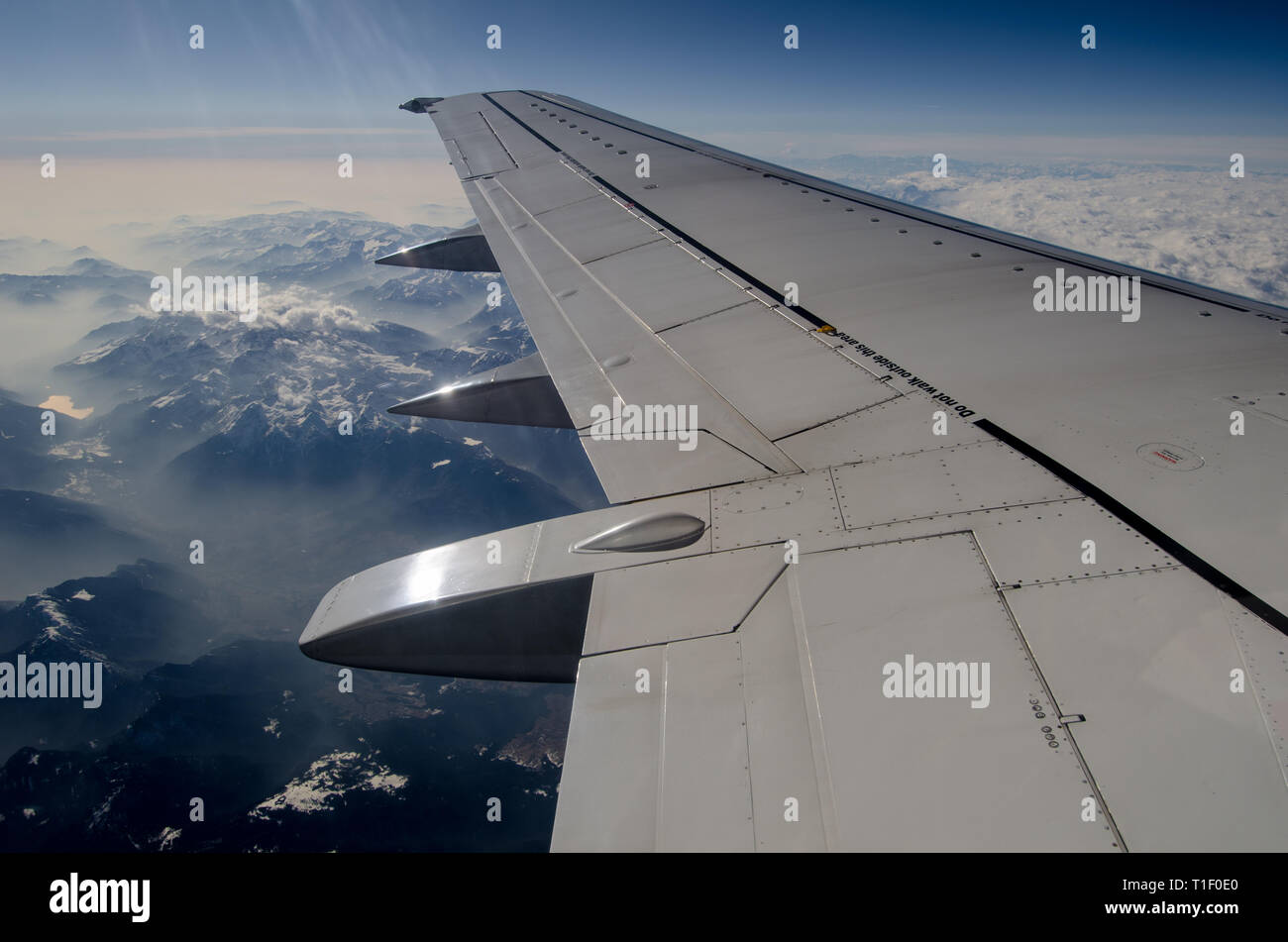view of sky from plane cabin window Stock Photo - Alamy