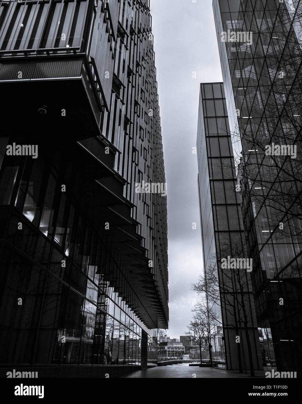London, United Kingdom: Tall glass buildings in London's Southwark ...