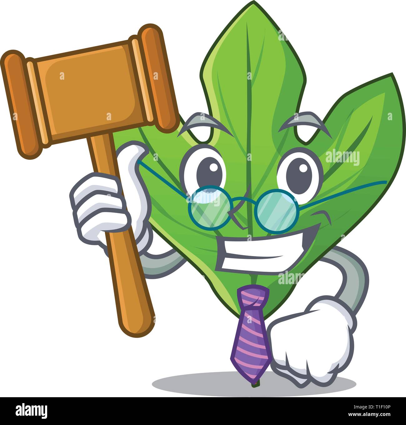 Judge sassafras leaf in the shape cartoon vector illustration Stock ...