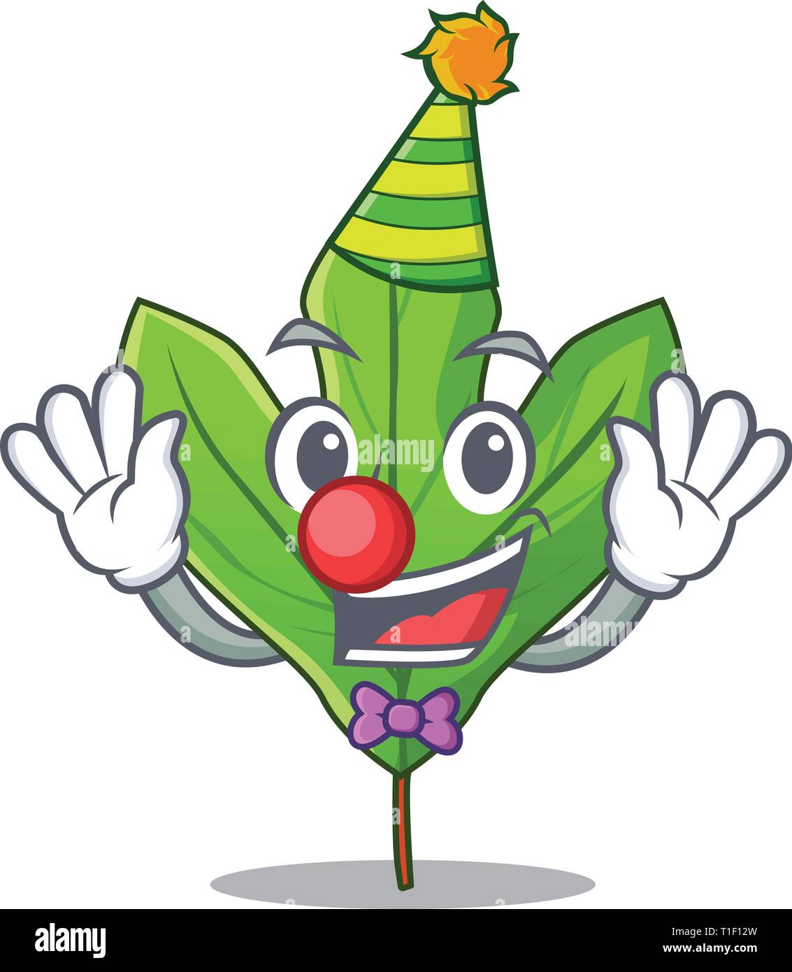 Clown sassafras leaf in the shape cartoon vector illustration Stock ...