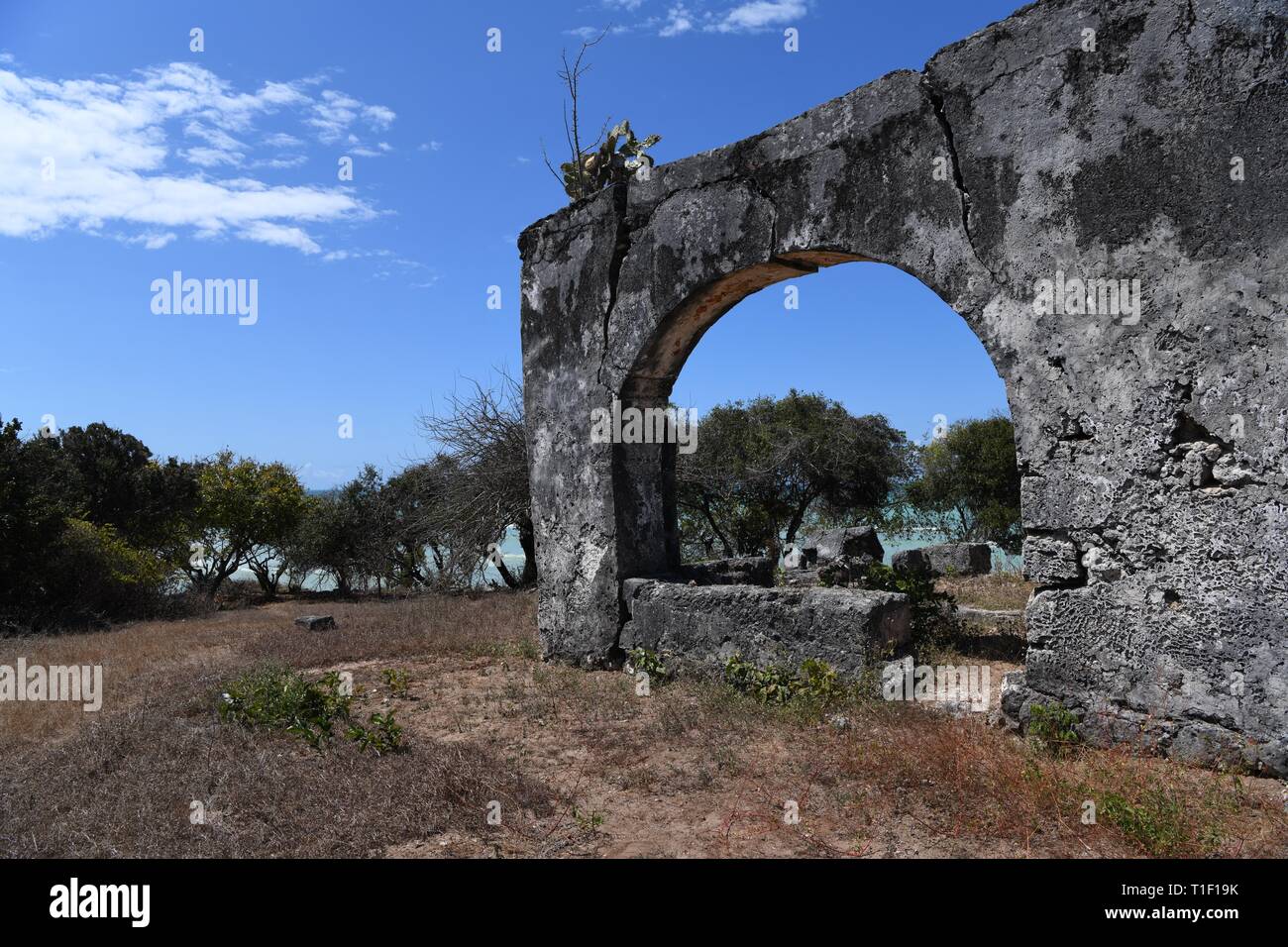 Old Church ruin on Quirimba Island, Quirimbas Archipelago, Mozambique ...
