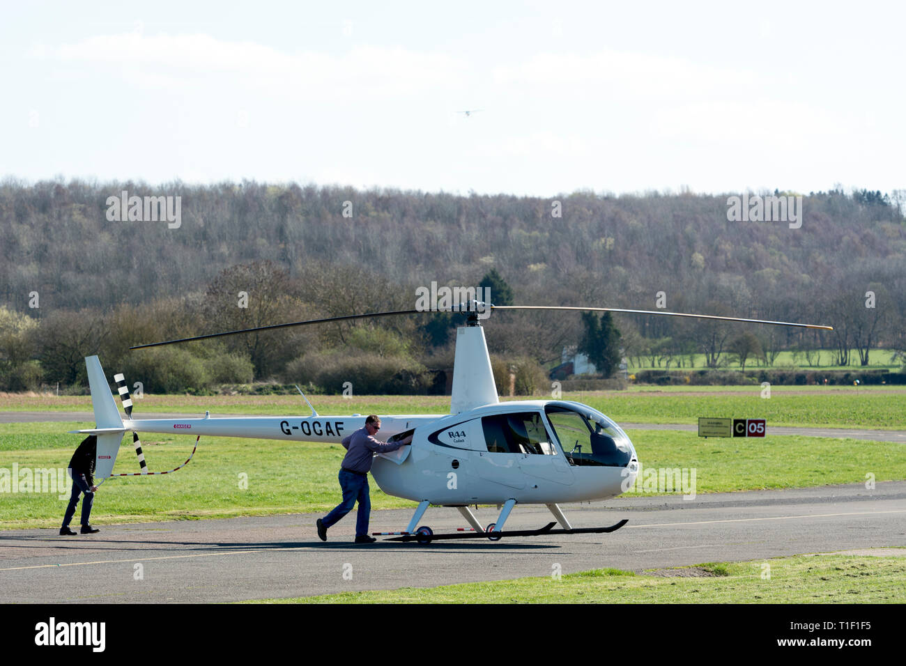 Robinson R44 Cadet helicopter (G-OCAF) at Wellesbourne Airfield ...