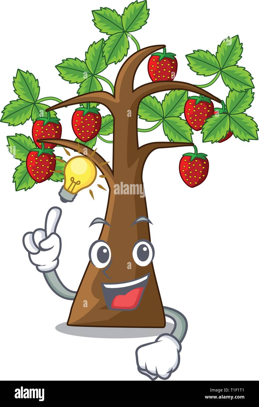 Have an idea strawberry tree isolated with the cartoon vector ...