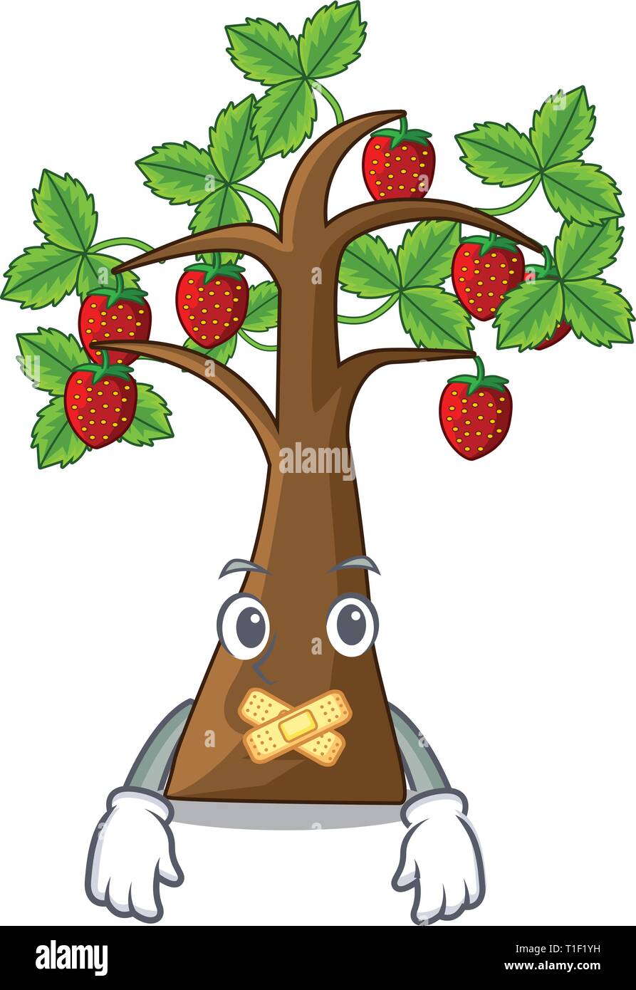 Silent strawberry tree isolated with the cartoon vector illustration ...