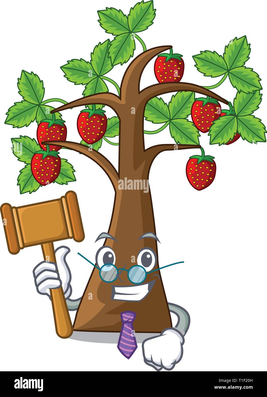 Judge strawberry tree isolated with the cartoon vector illustration ...
