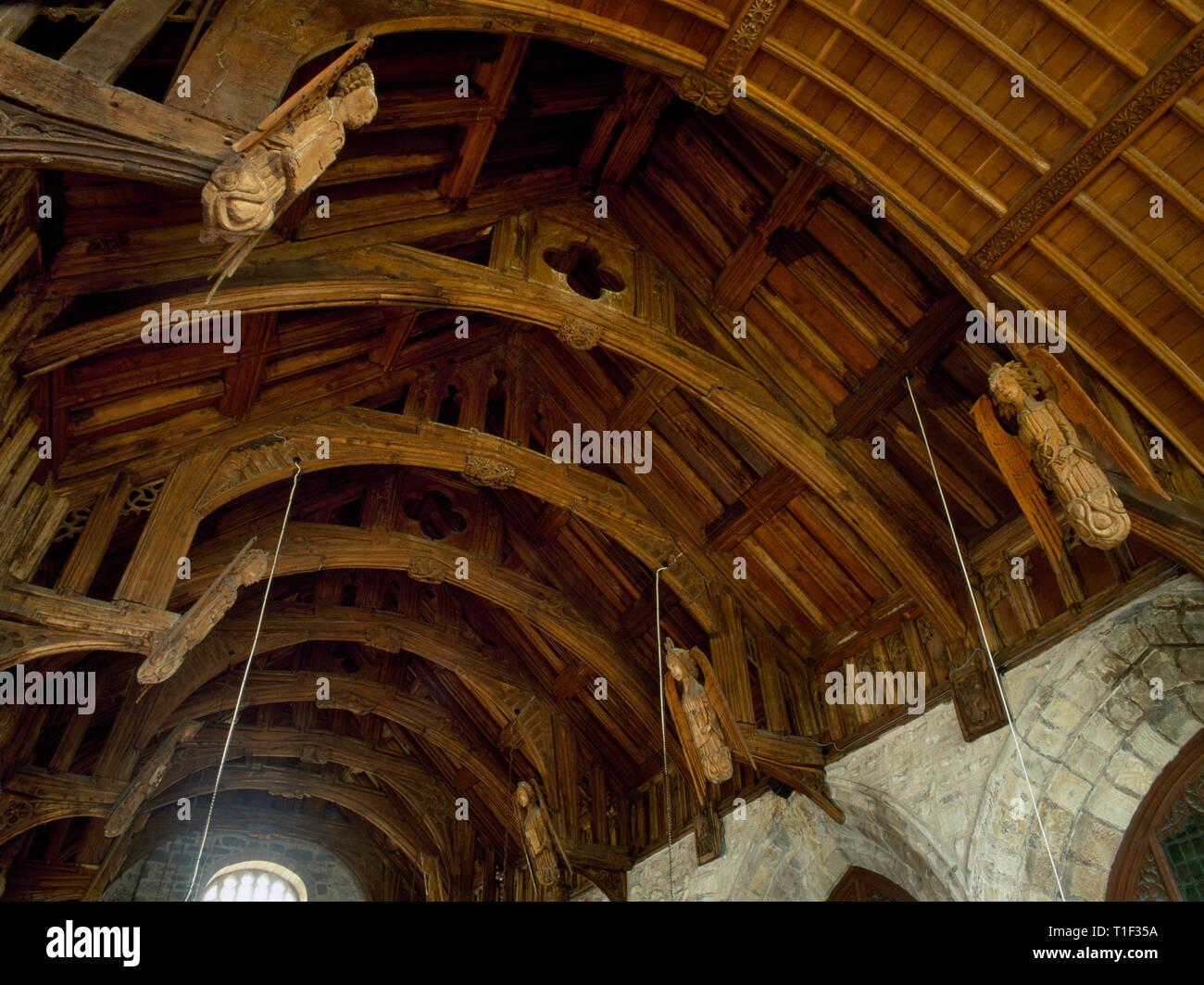 Wooden church roof angels hi-res stock photography and images - Alamy