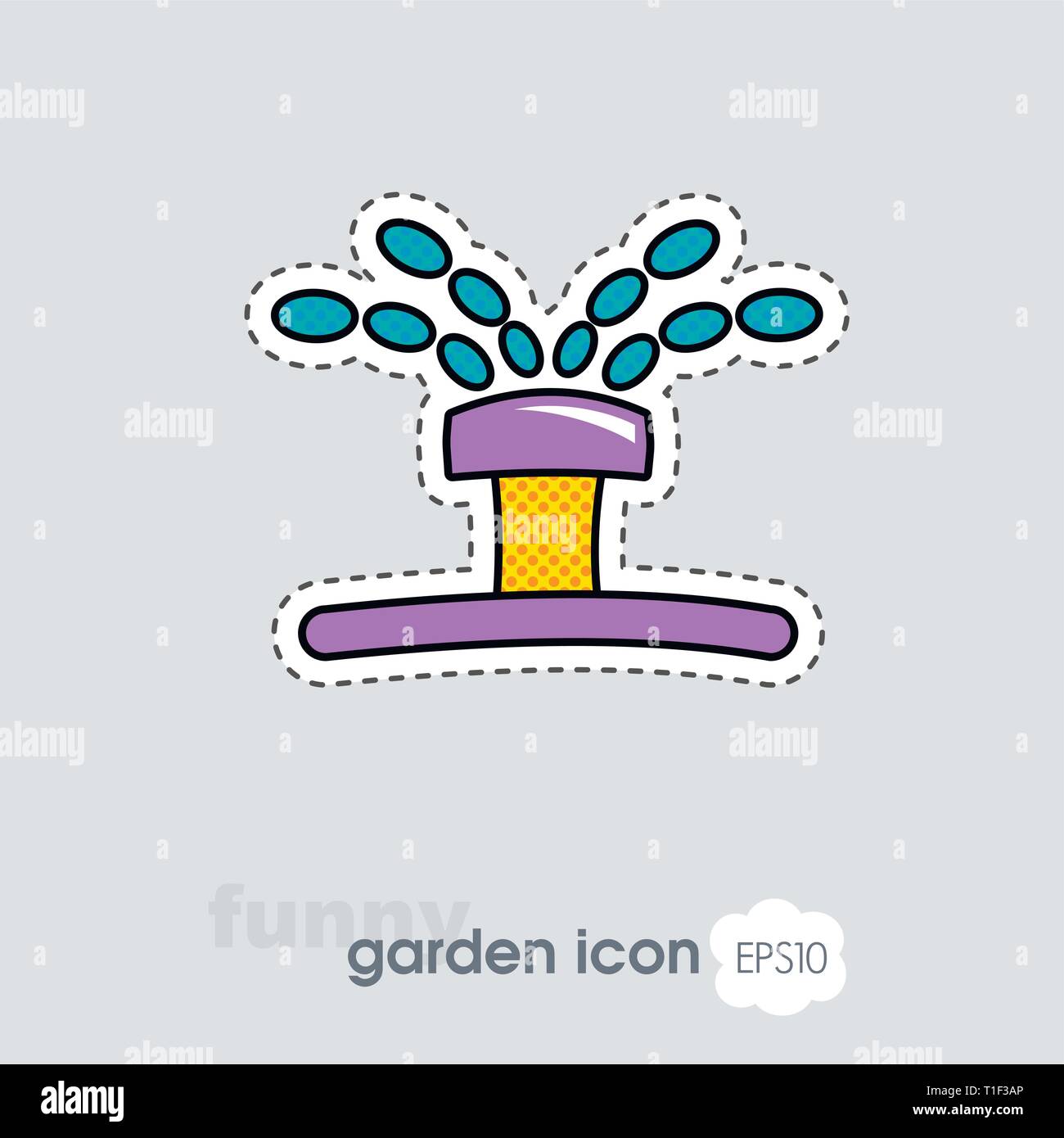 Water sprinkler, irrigation flat vector icon outline isolated, garden ...