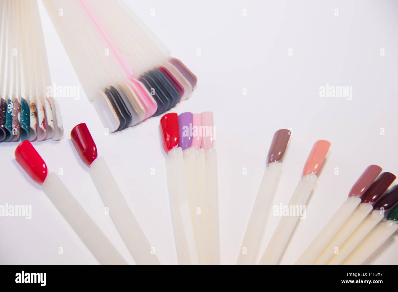Nail Care And Manicure concept. Multicolor Nail Polish palette for ...